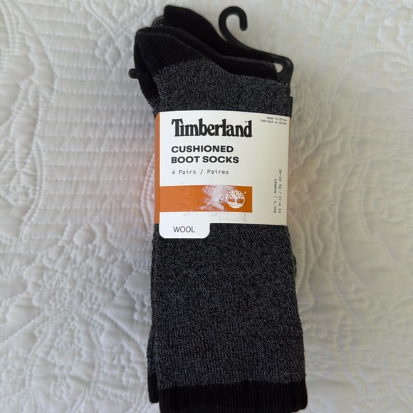 Timberland | Underwear & Socks | Timberland Cushioned Boot Socks Black ...